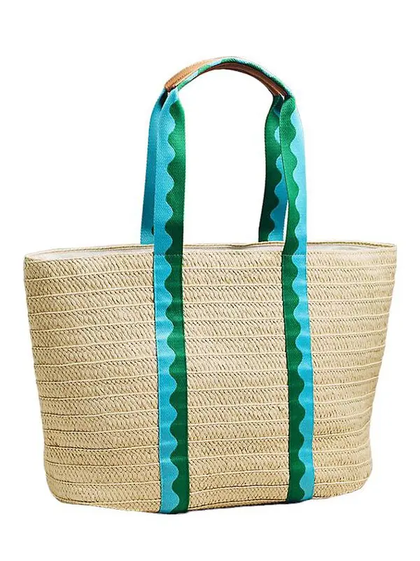 SHIRALEAH Marbella Straw Tote - Green