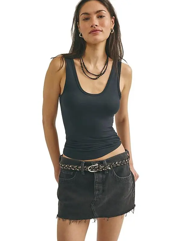 Free People We The Free Lainey Low-rise Mini Skirt - Abyss