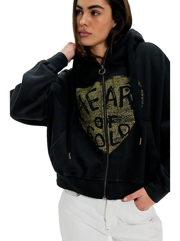 RAGABOND Heart Of Gold Zip Hoodie - Black