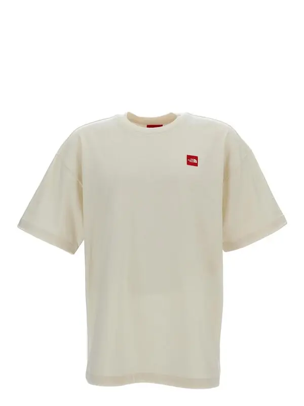 The North Face T-shirt With Red Box Logo - White