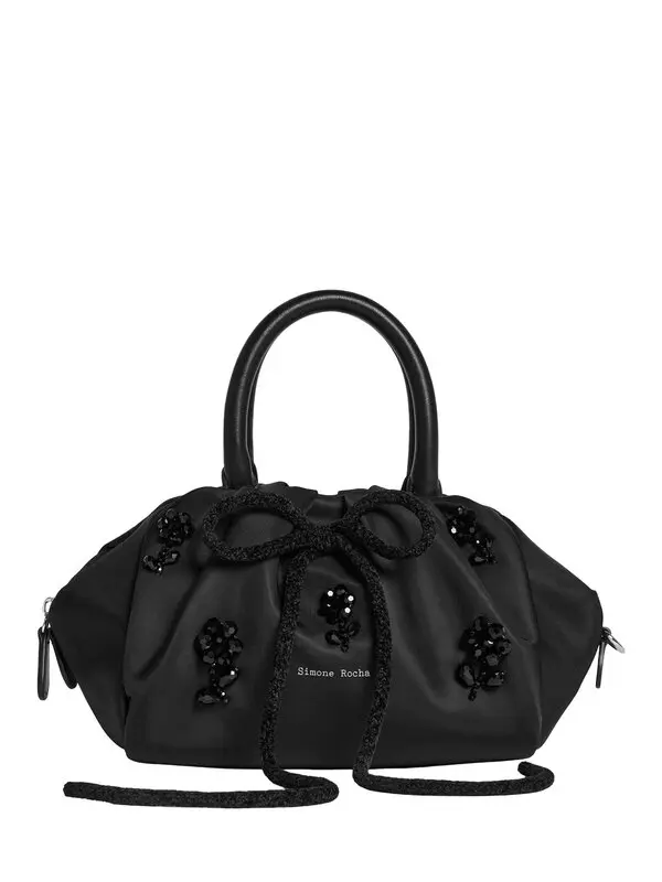 Simone Rocha Mini Handbag With Embroidered Details - Black