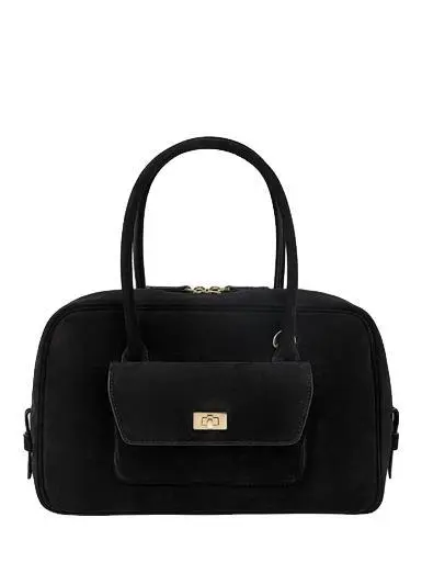 Sandro Ezmeh Suede Bag - Black
