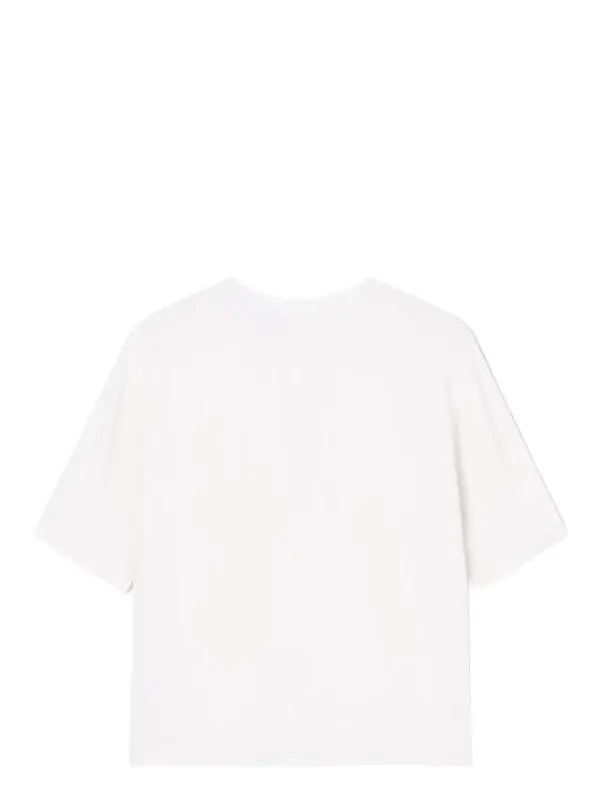 Giorgio Armani Triple Silk Georgette Crew-neck Blouse - White