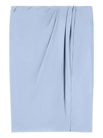 Giorgio Armani Cupro Midi Wrap Skirt - Natural