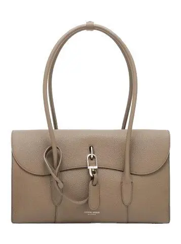 Giorgio Armani Small Pebbled Leather Shoulder Bag - Brown