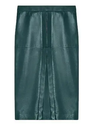 Giorgio Armani Nappa Lambskin Pencil Skirt - Green