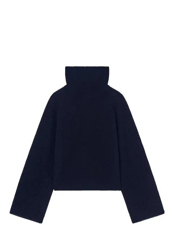 Giorgio Armani Viscose, Cashmere, And Silk Mock-neck Jumper - Blue