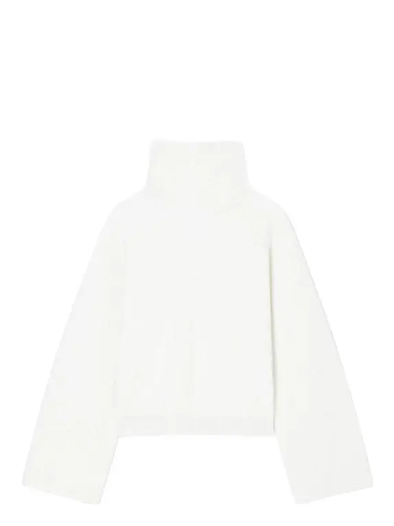 Giorgio Armani Viscose, Cashmere, And Silk Mock-neck Jumper - White