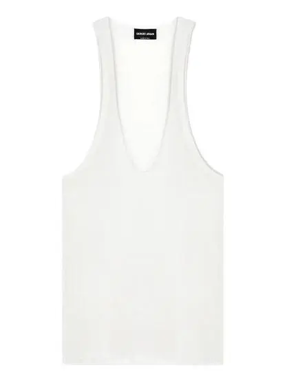 Giorgio Armani Viscose Lurex Top - White