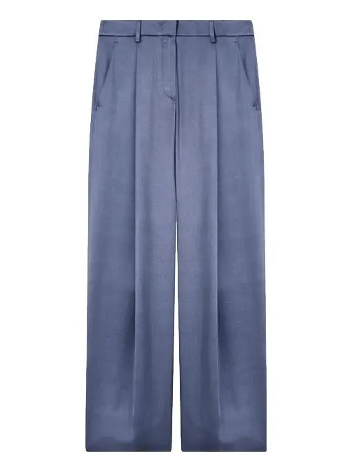 Giorgio Armani Silk Double Satin Single-pleat Trousers - Natural