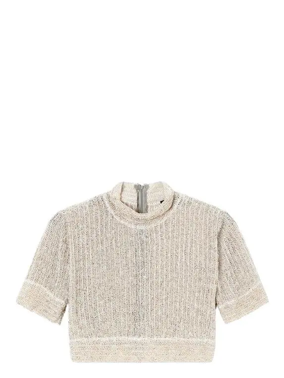 Giorgio Armani Short Viscose Jersey Jumper - Brown / Neutral
