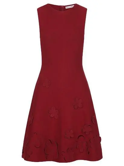 Oscar De La Renta Laser-cut Knit Fit-and-flare Dress - Floral