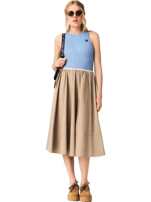 Maje Mid-length Cotton Skirt - Stripe