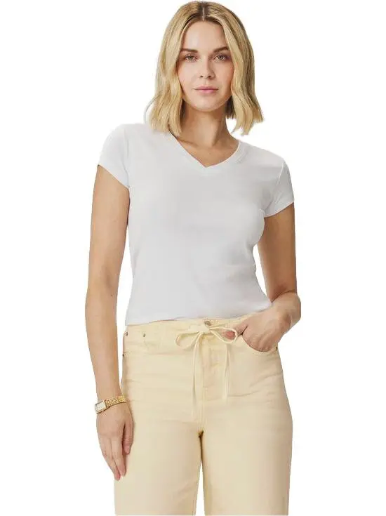 Splendid Josie Stretch V-neck Tee - White