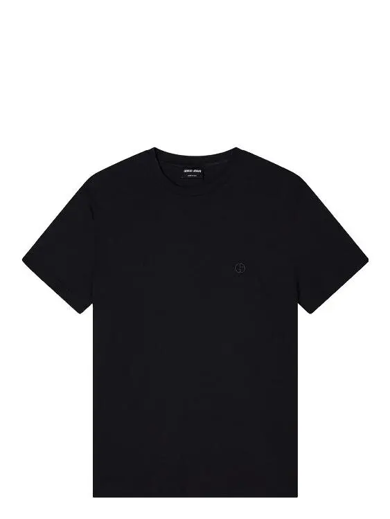 Giorgio Armani Asv Cotton Loungewear Crew-neck T-shirt - Black