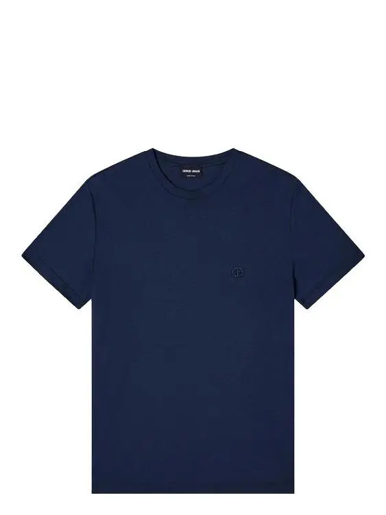 Giorgio Armani Asv Cotton Loungewear Crew-neck T-shirt - Blue