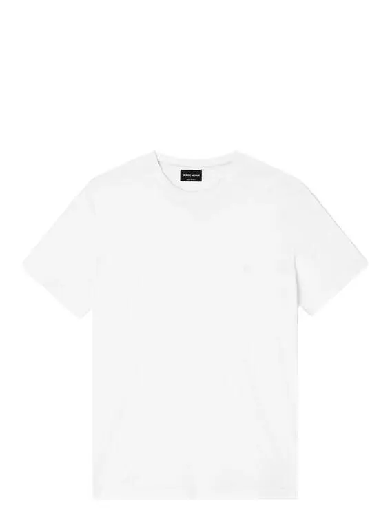 Giorgio Armani Asv Cotton Loungewear Crew-neck T-shirt - White