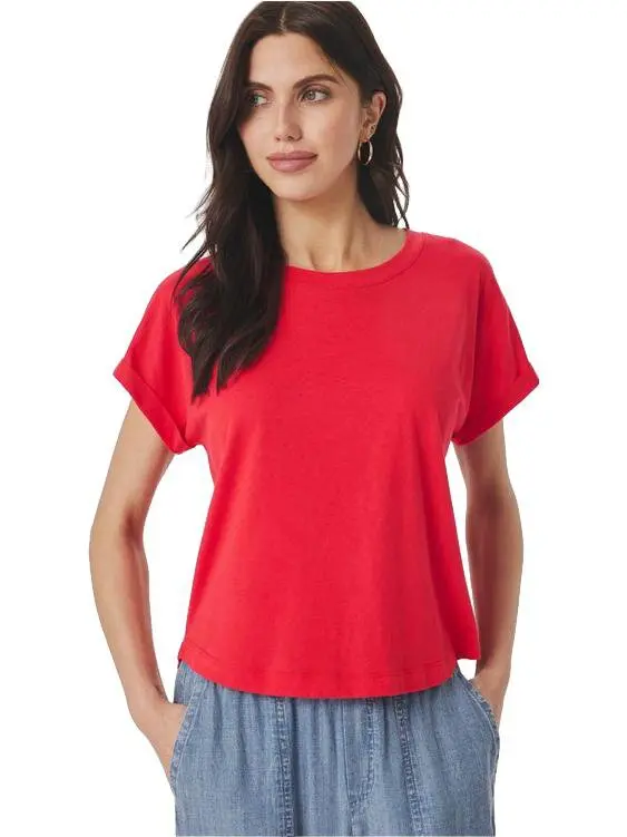 Splendid Skye Short Sleeve Tee - Pink / Red
