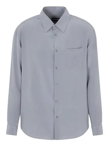 Giorgio Armani Silk Crêpe Shirt - Blue