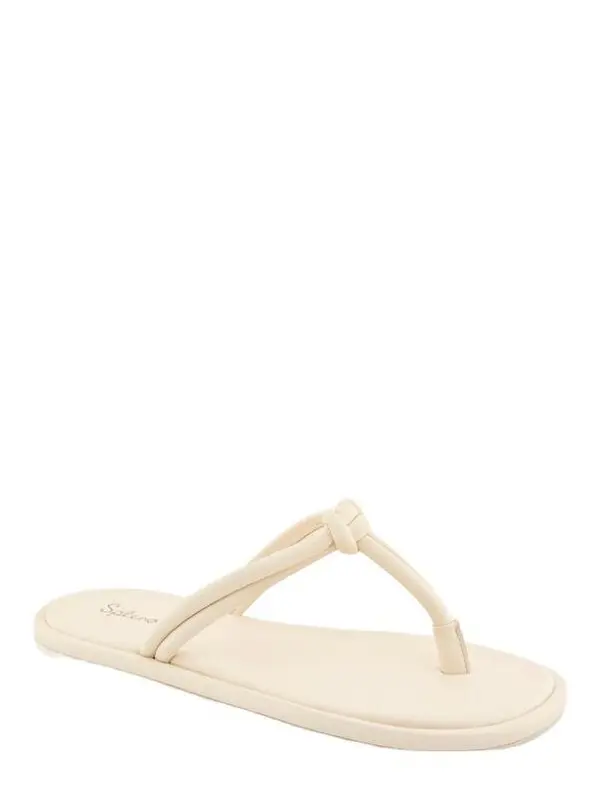 Splendid Leather Thong Sandals - Natural