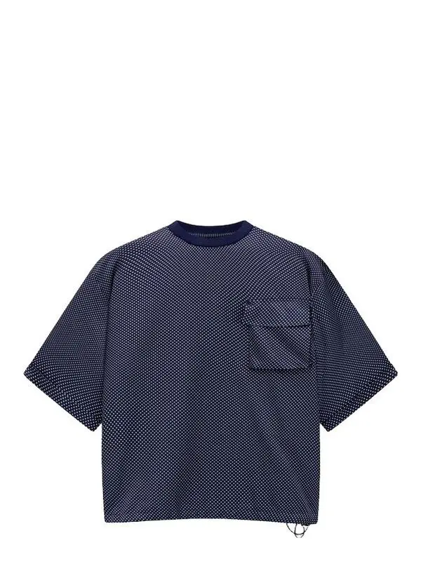 Giorgio Armani Printed Silk T-shirt Shirt - Navy