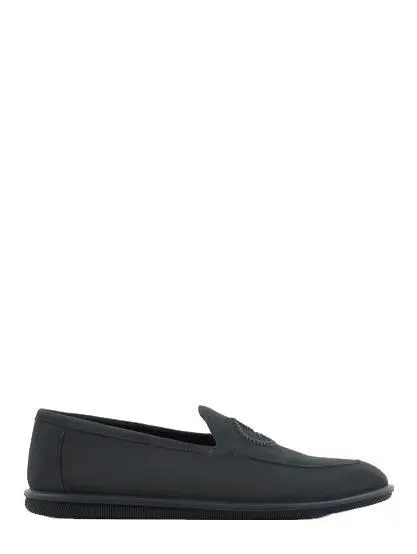 Giorgio Armani Suede Loafers With Embroidered Logo - Red