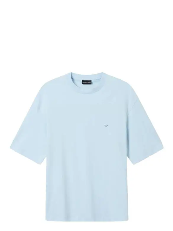 Emporio Armani Basic Crewneck Cotton Jersey T-shirt - Blue
