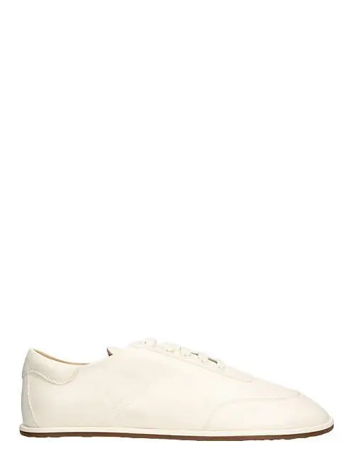 Dear Frances Lace-up Leather Trainers - White