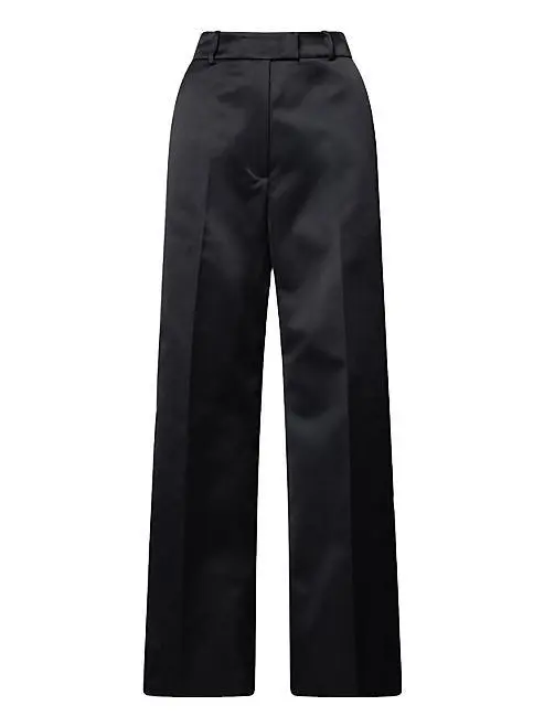THE FRANKIE SHOP Wide-leg Satin Trousers - Black