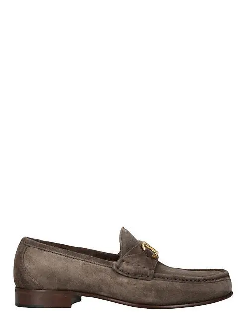 Valentino Garavani Vlogo Signature Suede Loafers - Mid Brown