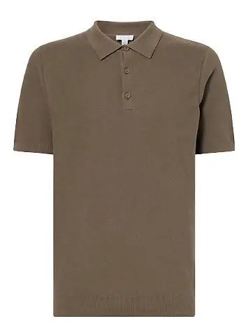 Sunspel Fine-knit Textured Cotton Polo Shirt - Khaki24