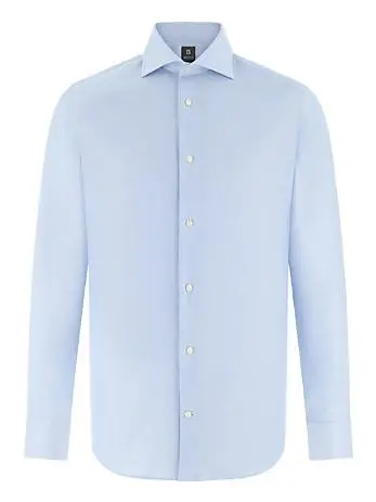 Boggi Milano Slim-fit Striped Cotton-twill Shirt - Light Blue