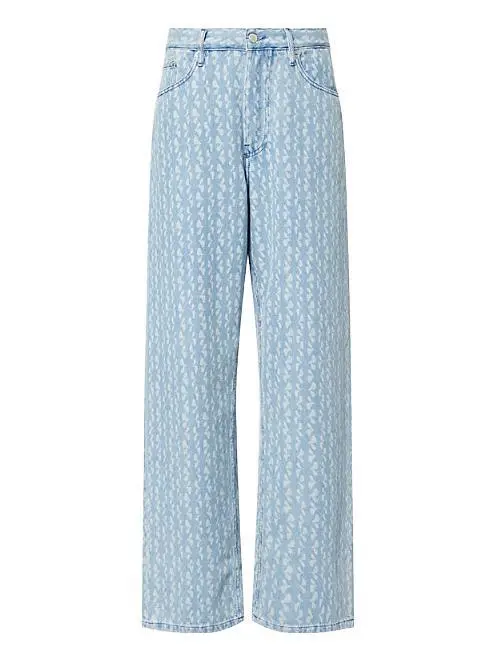 Dries Van Noten Pine Printed Denim Jeans - Dessin A