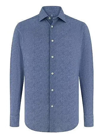 Boggi Milano Slim-fit Stretch-twill Shirt - Medium Blue
