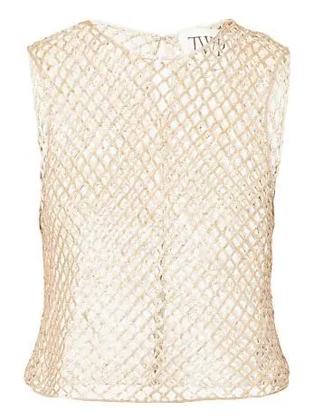 TWP Sequined Cotton-knit Sleeveless Top - Olive Grey