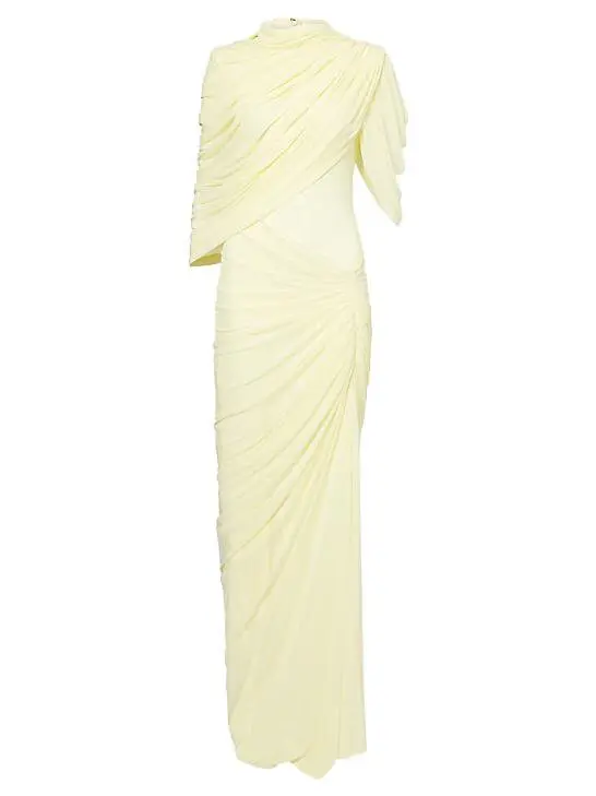DEME Draped Stretch-woven Maxi Dress - Butter Yellow