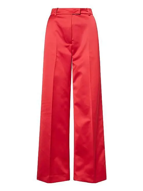 THE FRANKIE SHOP Brickell Wide-leg Satin Trousers - Red