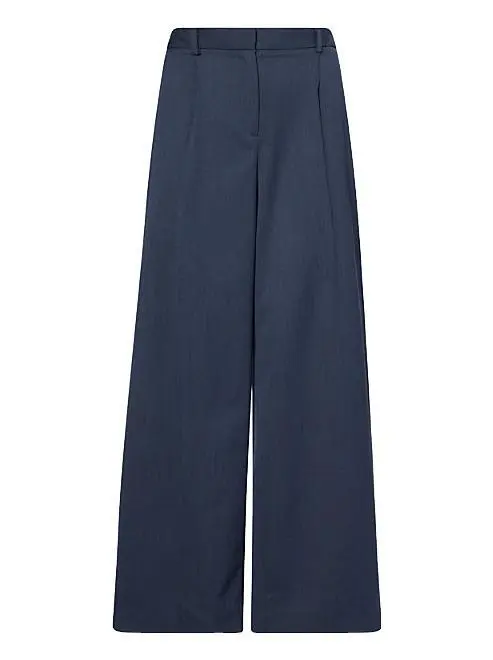 TWP Hudson St Wide-leg Stretch-wool Trousers - Insignia Blue