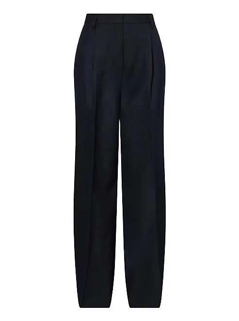 Dries Van Noten Wide-leg Wool Trousers - Navy
