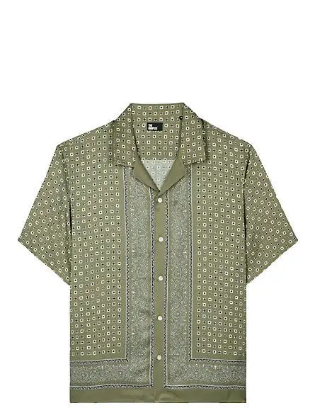 The Kooples Bandana Print Short-sleeve Woven Shirt - Foret