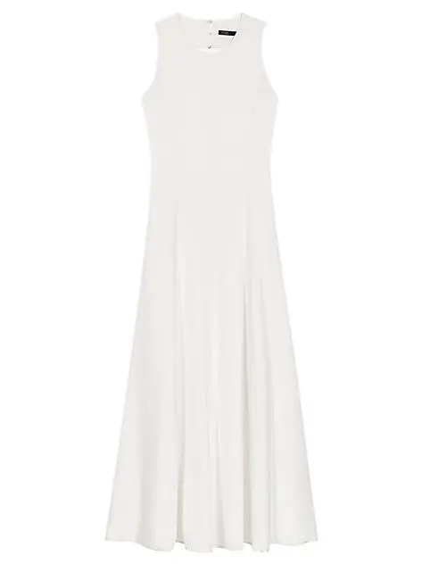 Maje Woven Backless Midi Dress - White