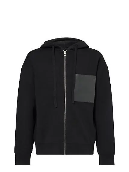 Loewe Leather Patch-pocket Wool Hoody - Black