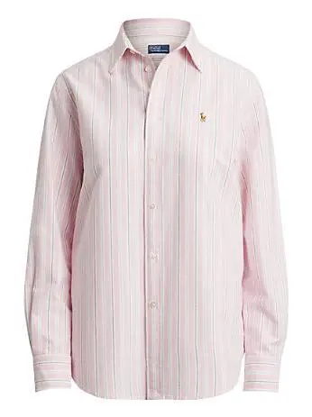 Polo Ralph Lauren Striped Brand-embroidered Cotton Shirt - 169 Pink Blue Multi