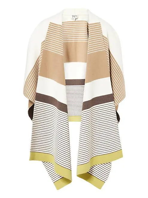 TWP Wrapped-around Striped Cashmere Cardigan - Multi