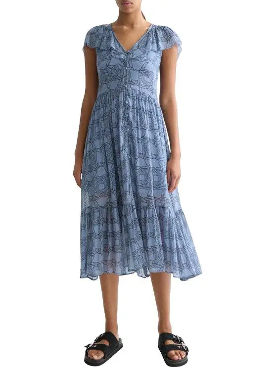 Scotch & Soda Printed Chiffon Midi Dress - Horseshoes Infinity