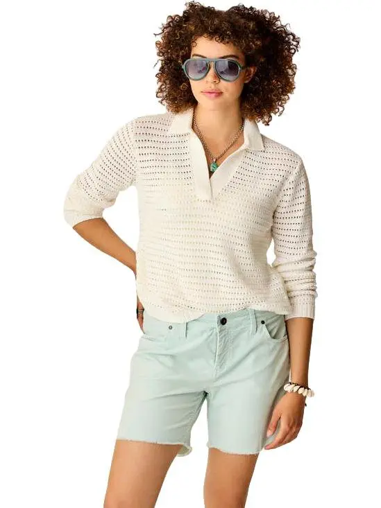 Carve Designs Morgan Polo Sweater - Cloud