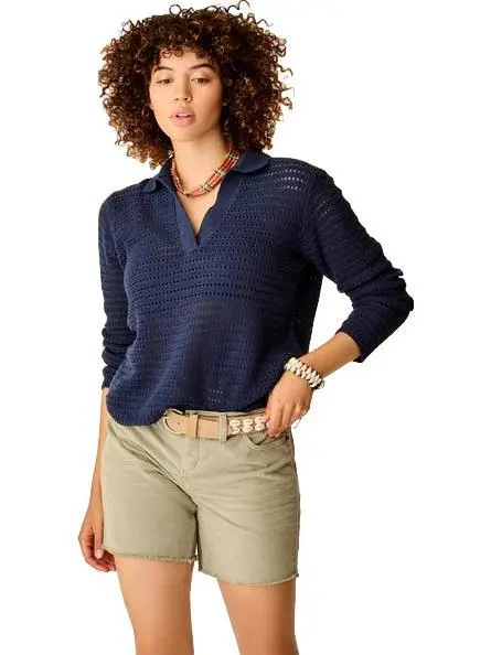Carve Designs Morgan Polo Sweater - Navy