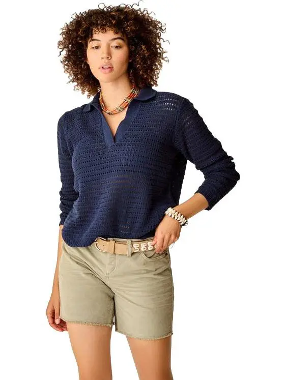 Carve Designs Morgan Polo Sweater - Navy