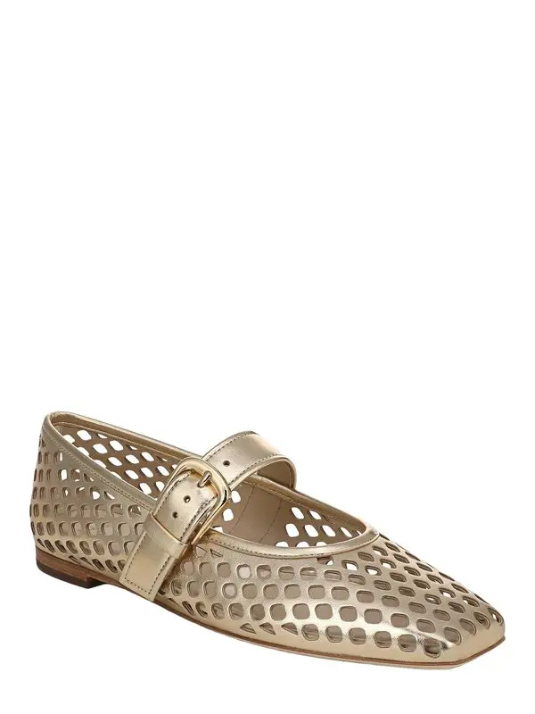 Vince Daniela Perforated Mary Jane Flat - Champagne