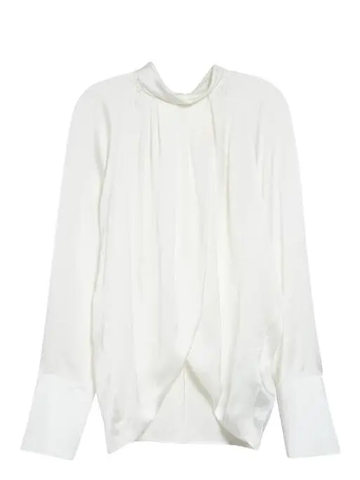 Balmain Draped Silk Top - 0fa White